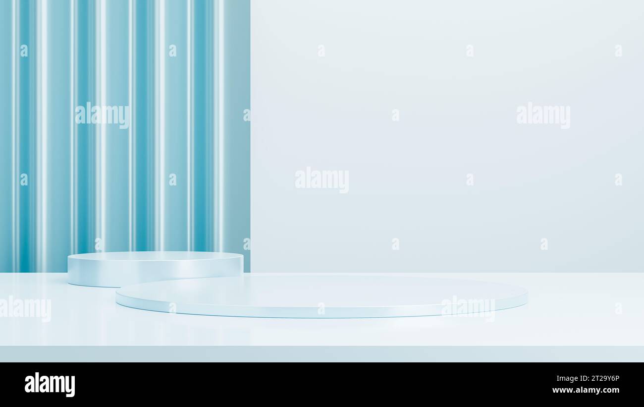 Empty round podium, modern pedestal and platform, stand stage, cylinder ...