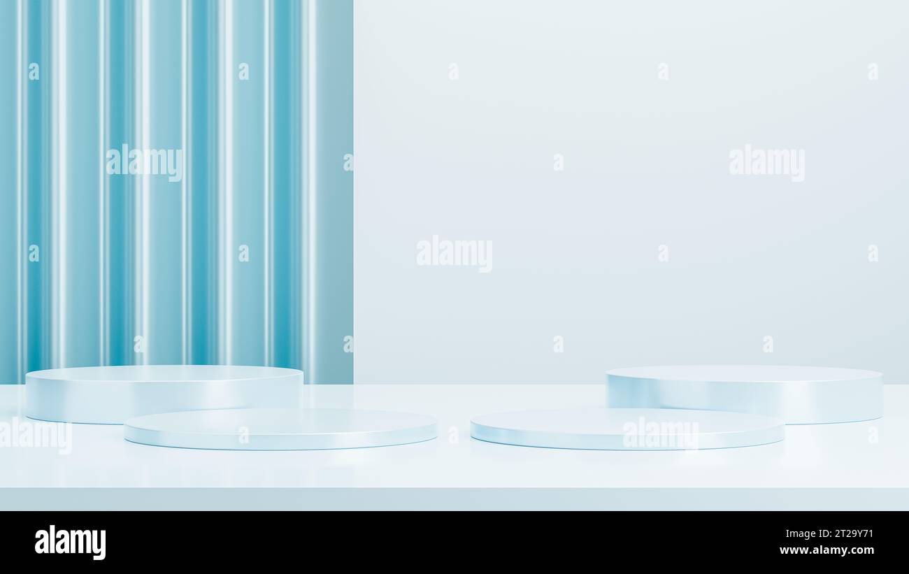 Empty round podium, modern pedestal and platform, stand stage, cylinder ...