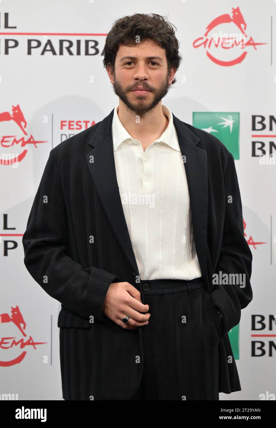 October 18, 2023, ROME, ITALY: Italian actor Francesco Centorame poses ...