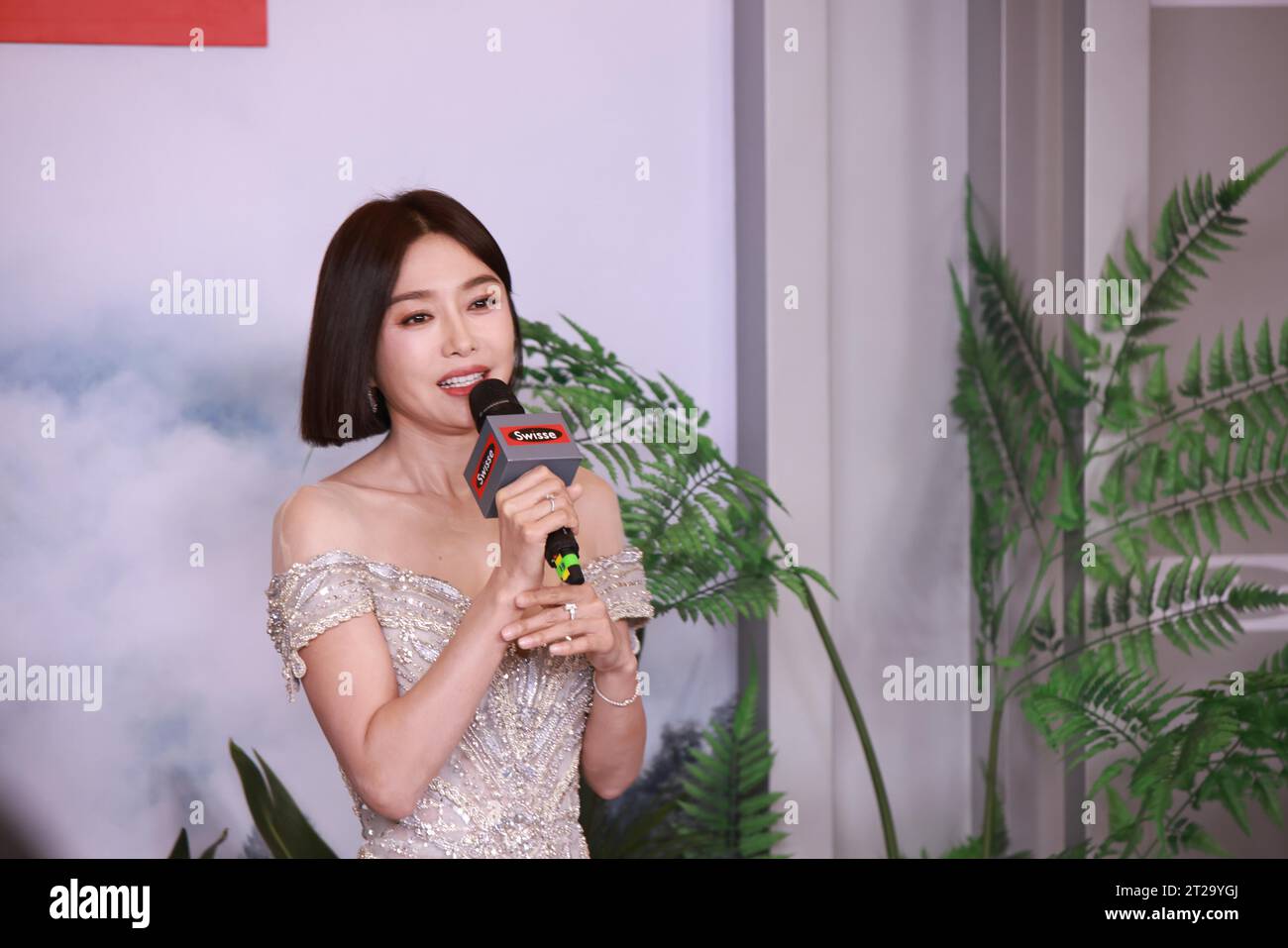 Chinese actress, model, and singer Qin Lan attends an activity in ...