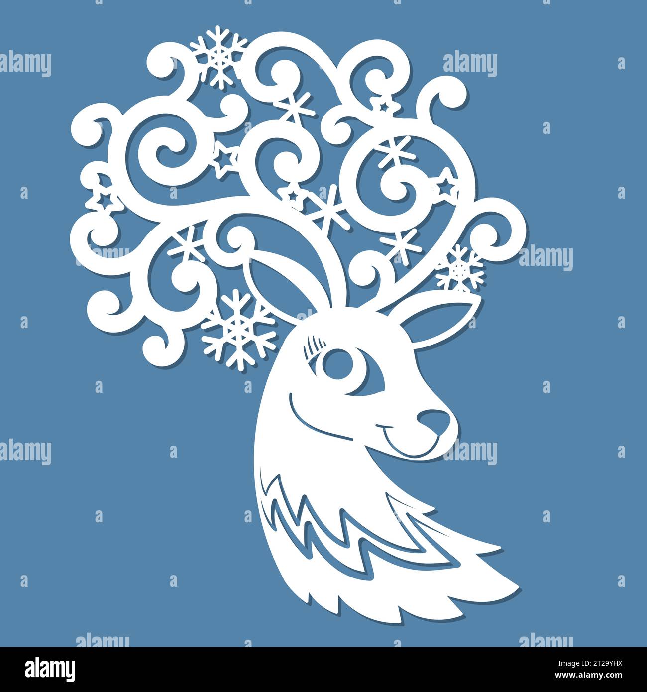 Deer head. Template for laser cutting. Vector Stock Vector Image & Art ...