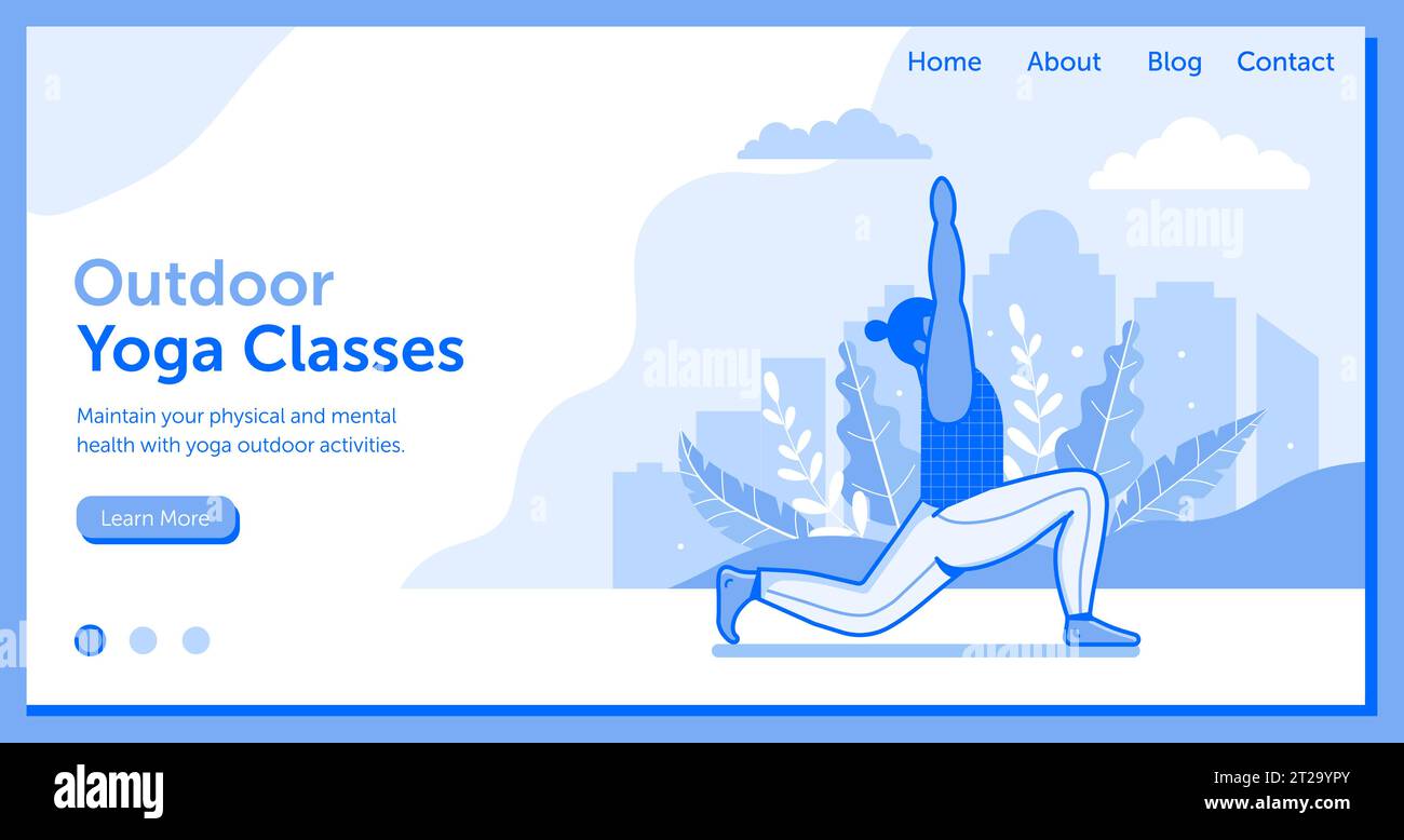 Outdoor Yoga and Fitness Classes Horizontal Banner Stock Vector Image ...