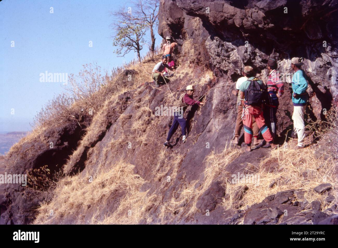 Trackers, Climbers at Lingada Fort, Maharashtra, India Stock Photo - Alamy