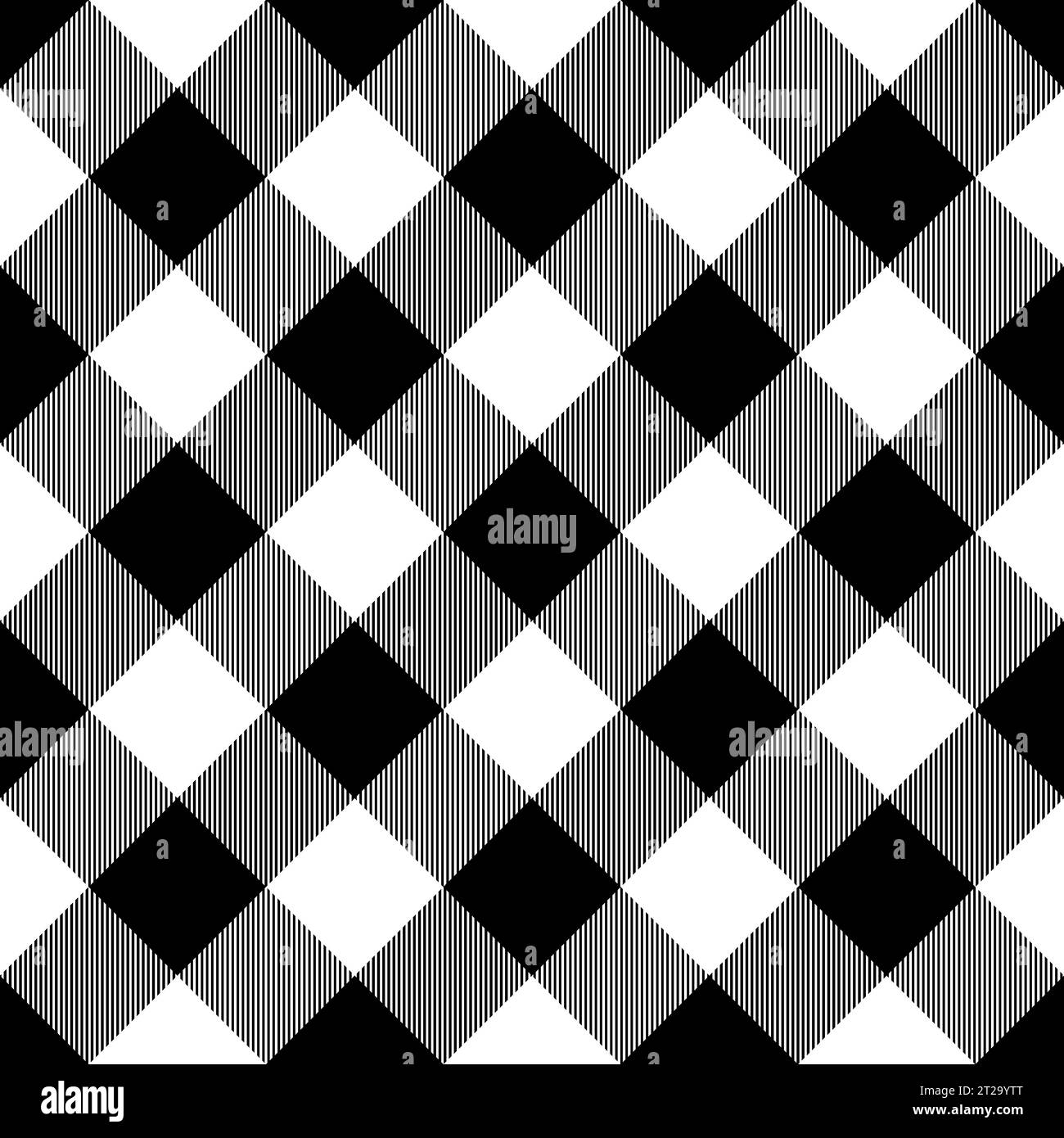 Check seamless pattern. Black checks on white background. Repeated ...