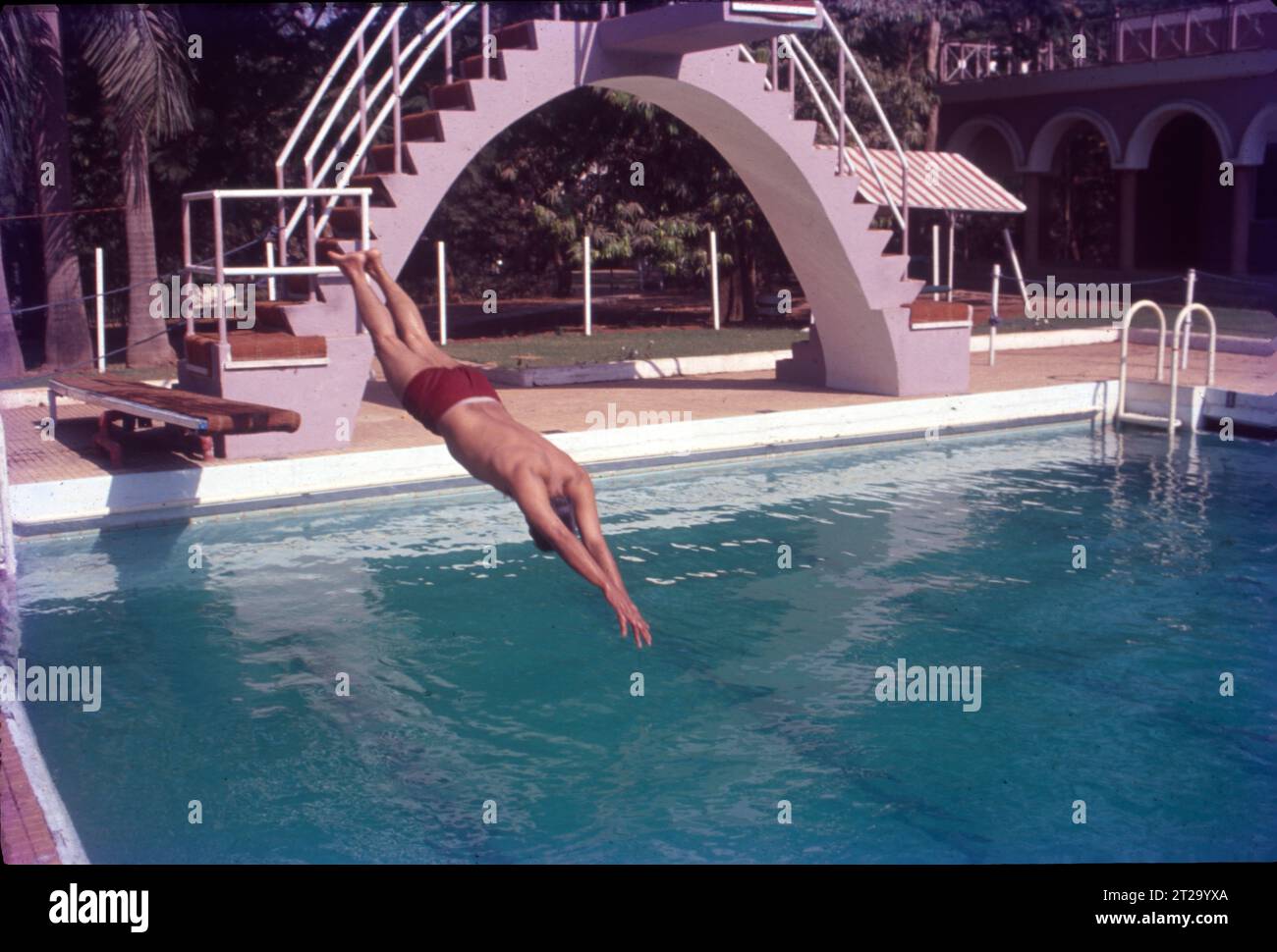 Man Diving In Pool, Swimming Pool in Private Club, Mumbai, India Stock ...