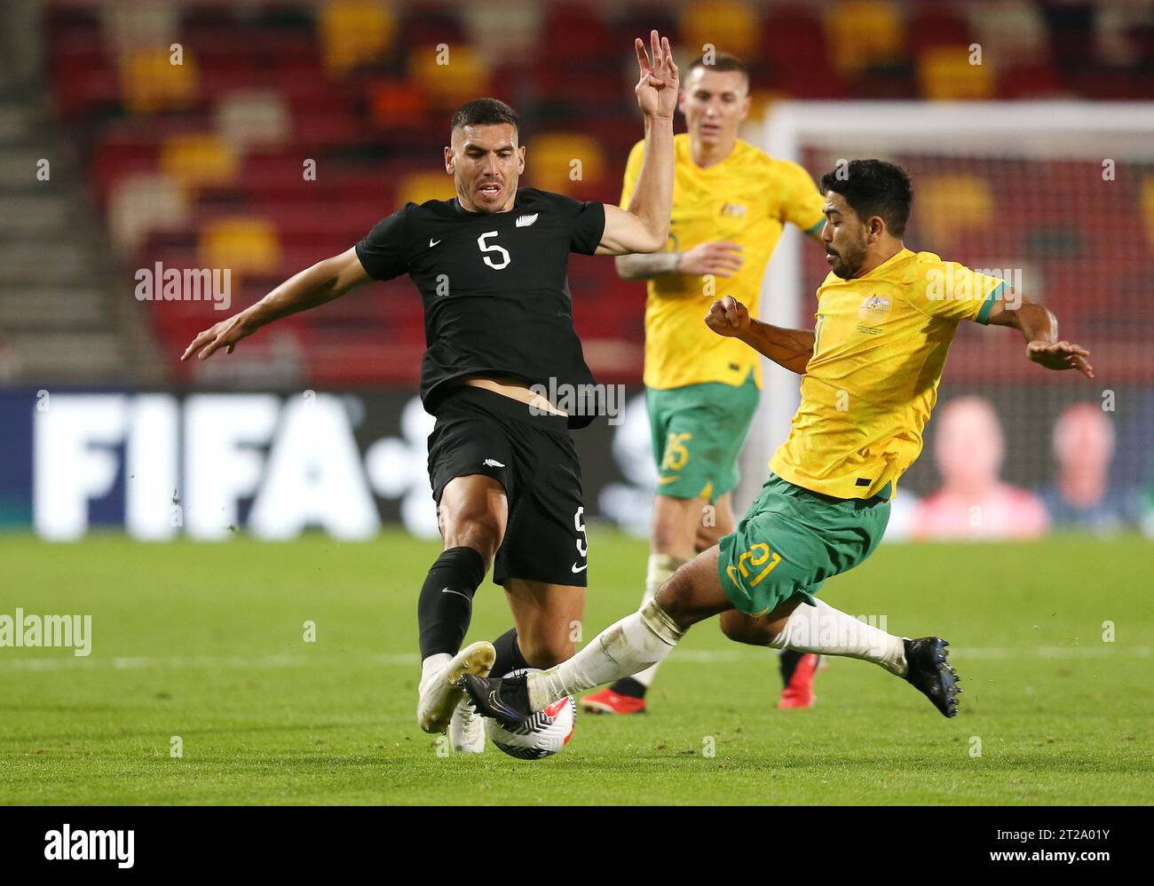 Michael Boxall of New Zealand & Minnesota United is tackled by Massimo ...