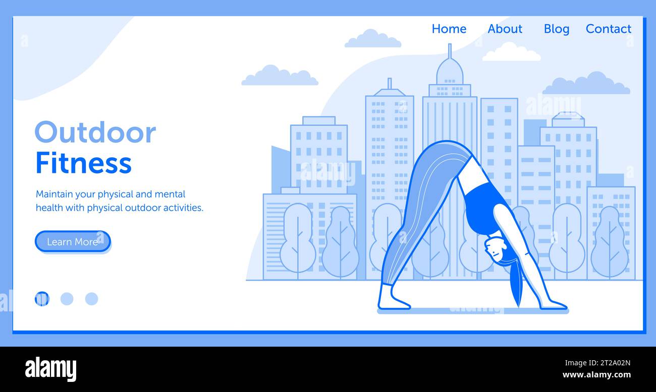 Outdoor Yoga and Fitness Classes Horizontal Banner Stock Vector Image ...