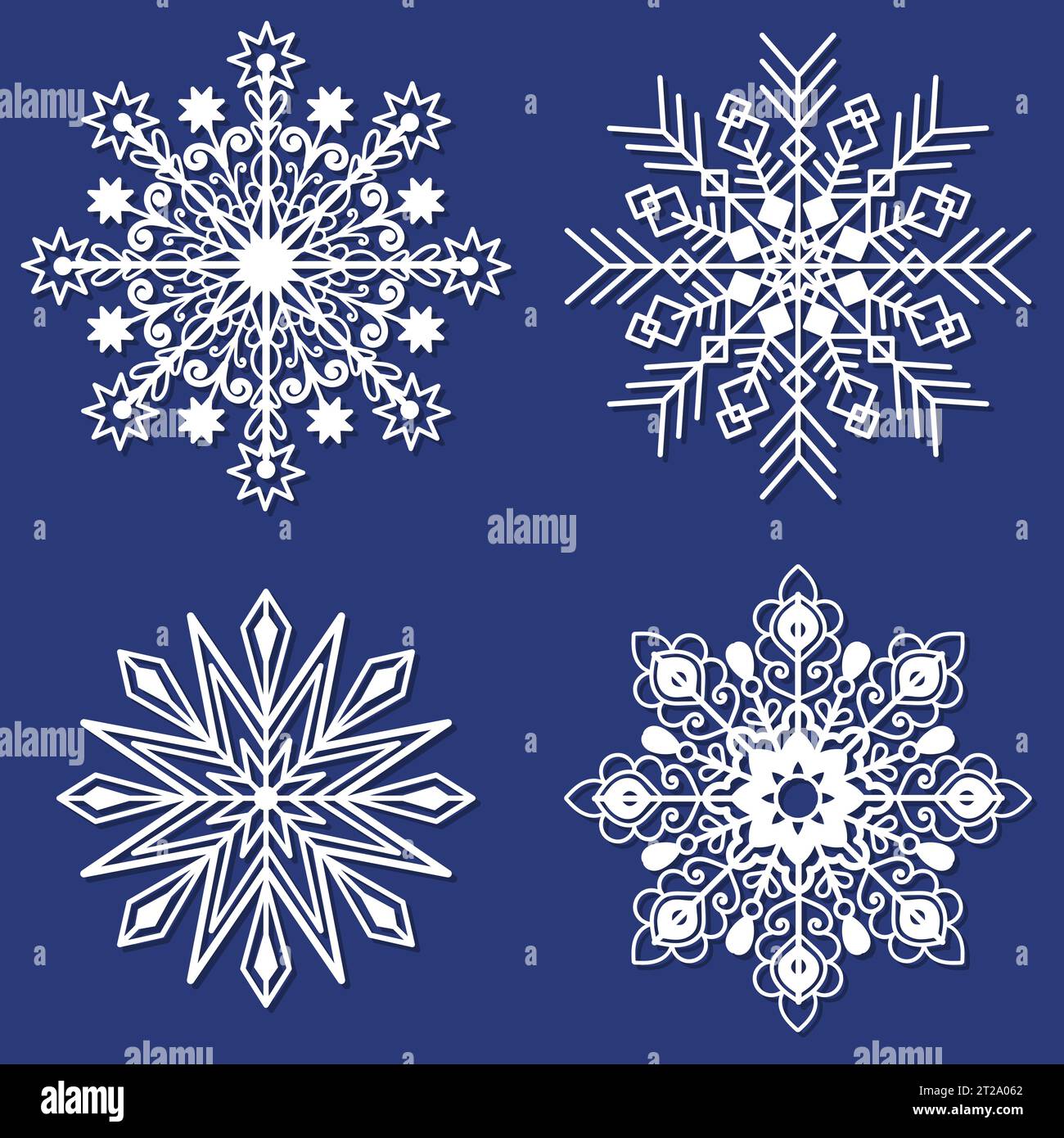 Set of snowflakes. Template for laser cutting. Vector Stock Vector ...