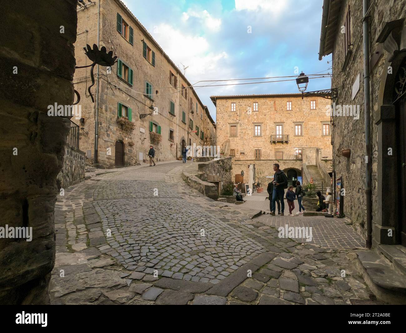 Beautiful old street famous medieval famous Bolsena, medieval city ...