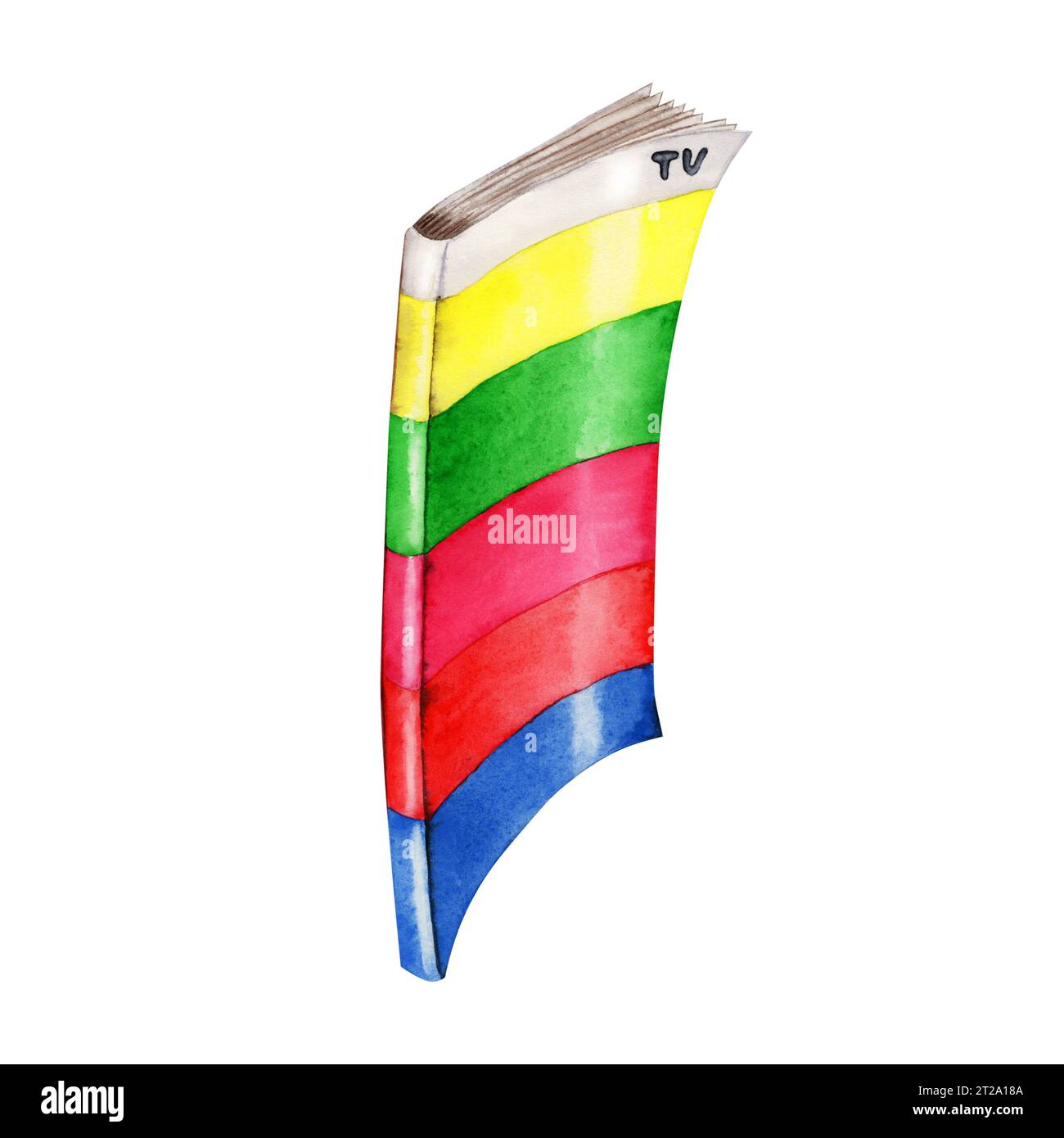 Cover page view of retro 1990s style TV guide magazine. Hand drawn ...