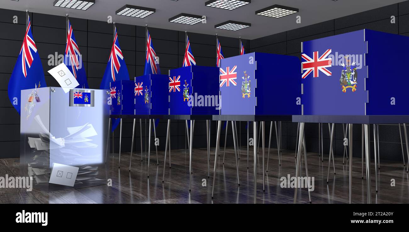 South Georgia and South Sandwich Islands - polling station with voting ...