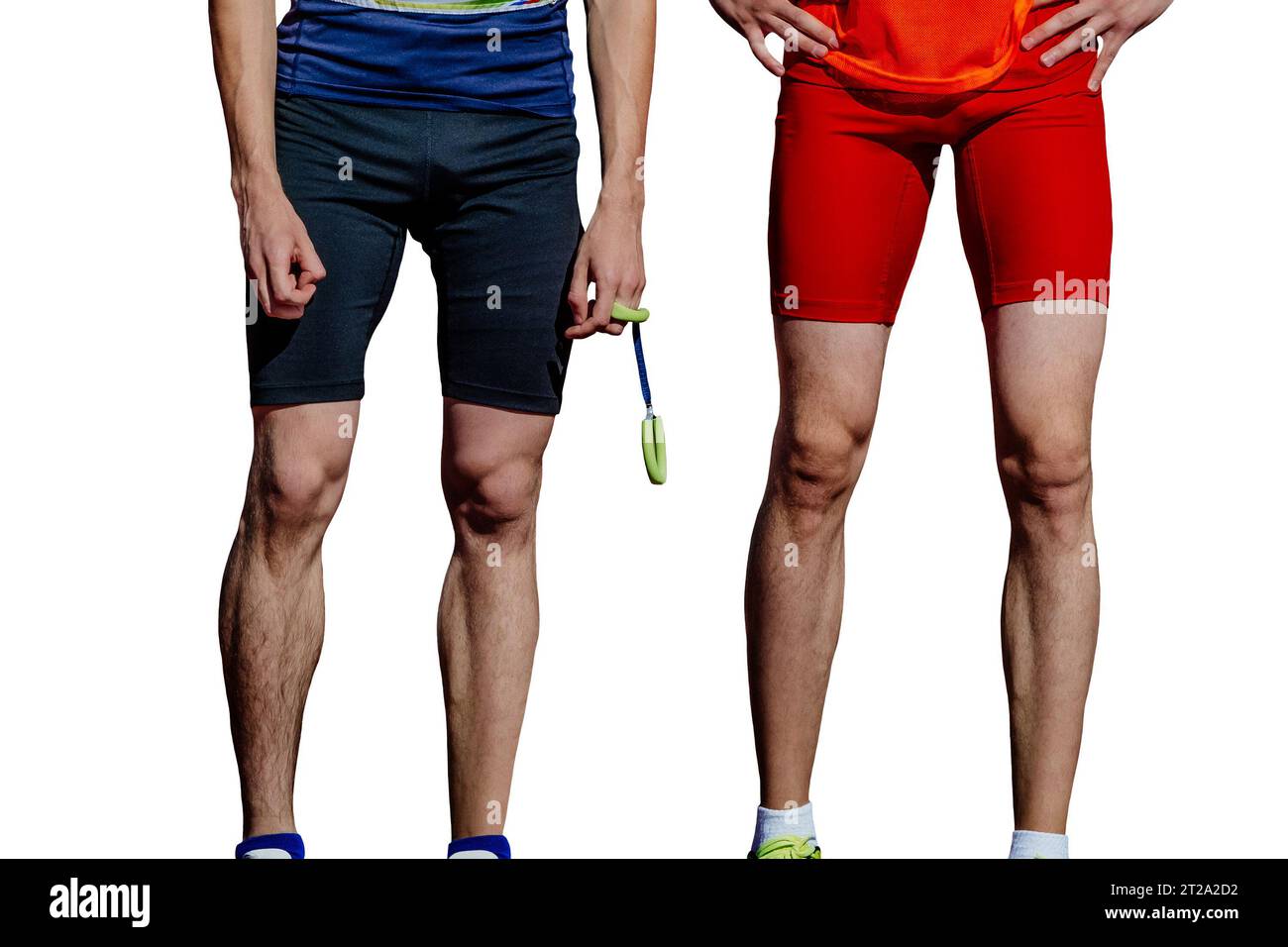 blind para athlete runner with guide in starting line sprint race, in ...