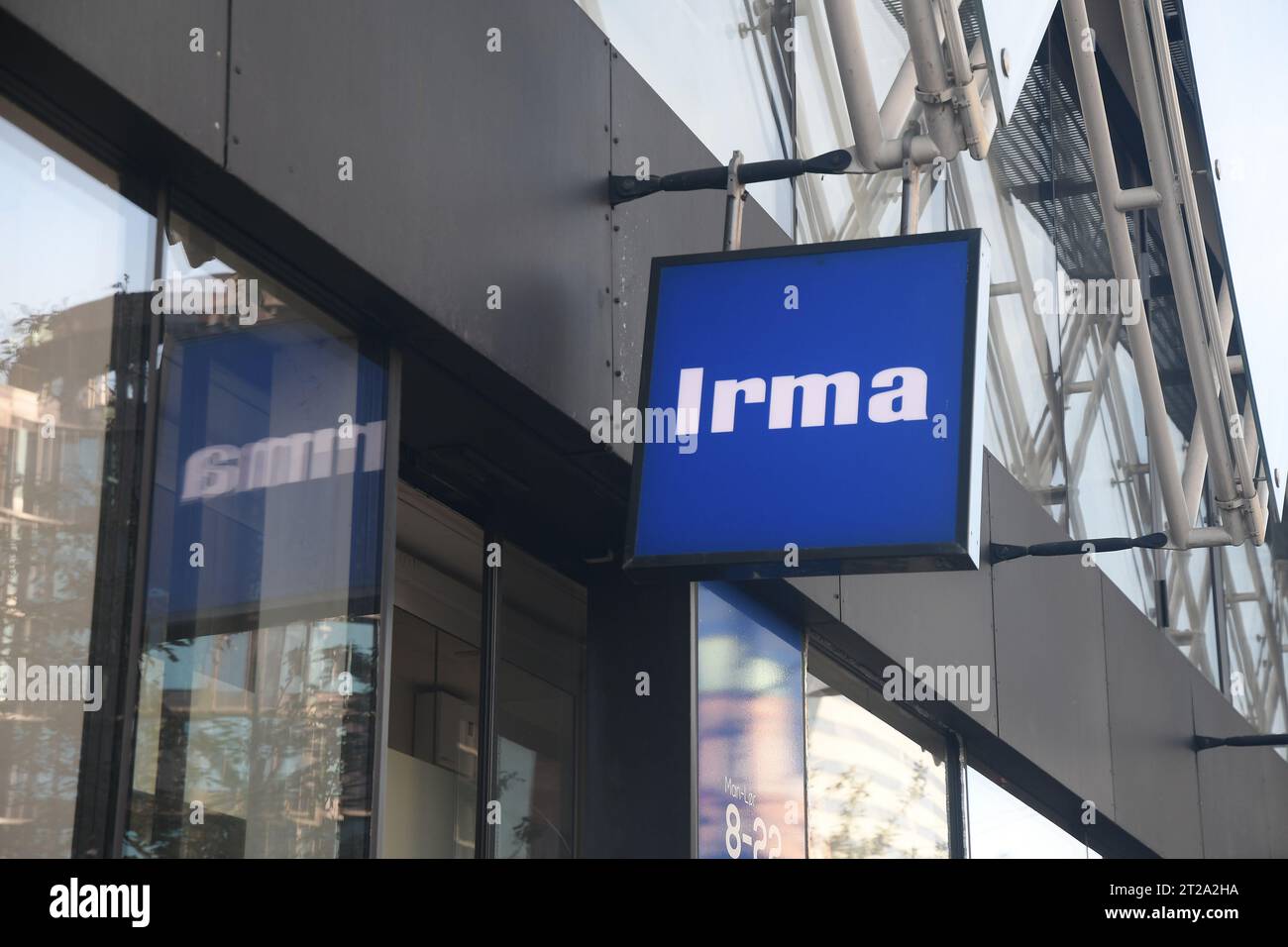 Copenhagen, Denmark /18 October. 2023/.Shopers and people walk b y Irma ...