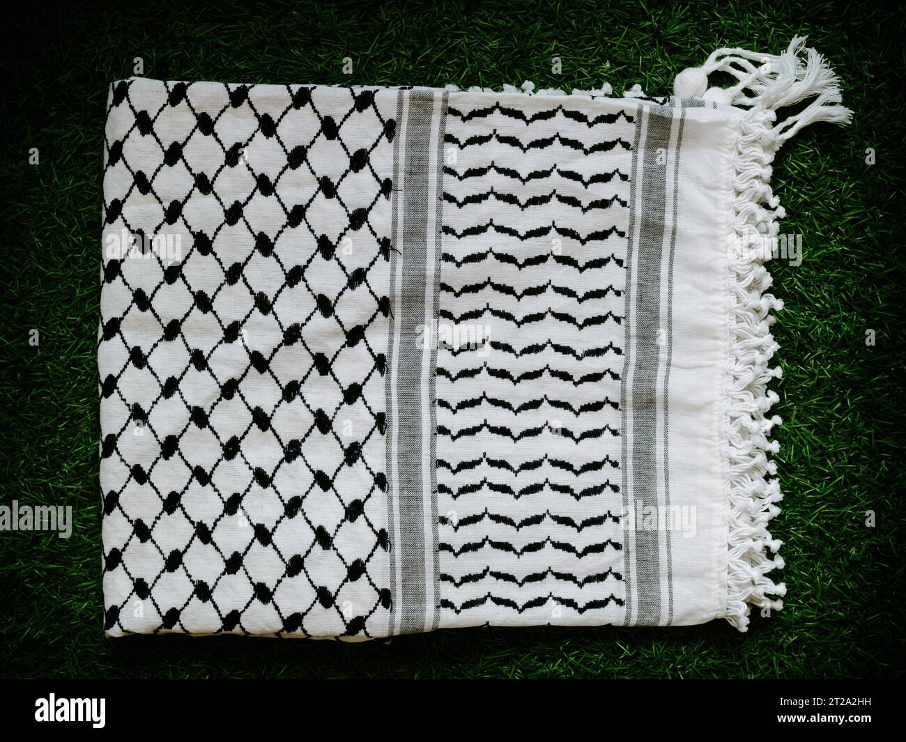 Symbol of resistance. Typical scarf of the Palestinian people. kufiya ...