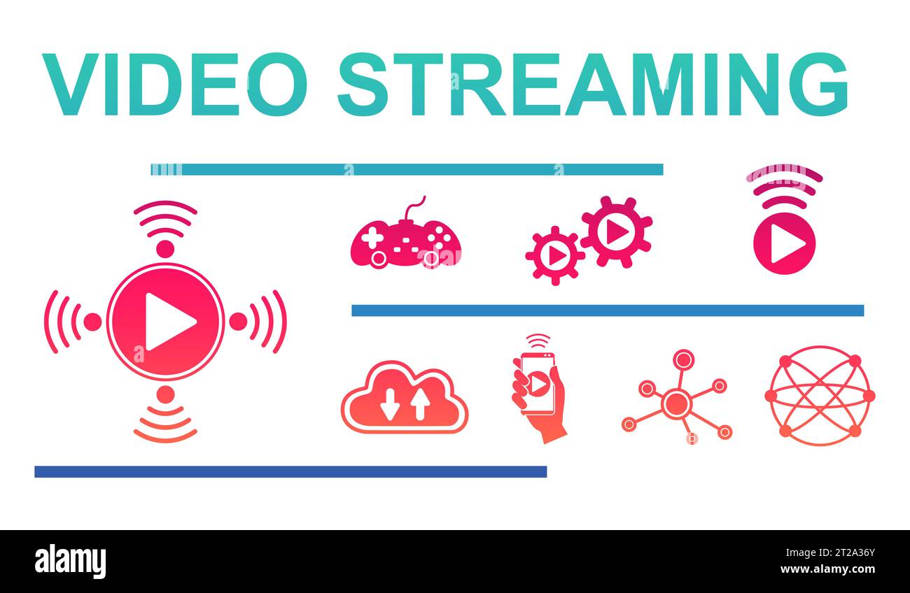 Illustration of a video streaming concept Stock Photo - Alamy