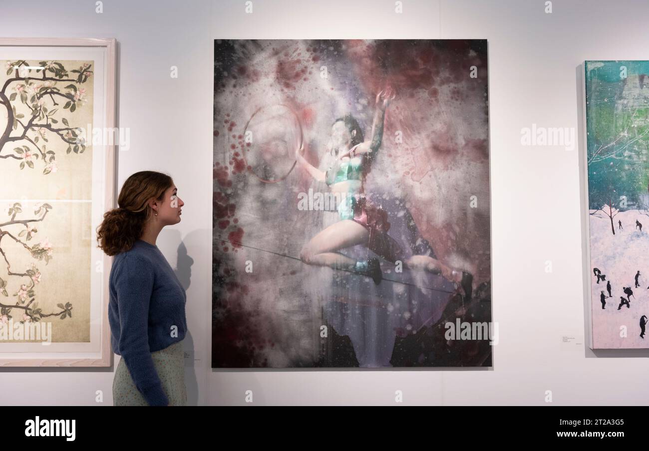 Battersea Park, London, UK. 18th Oct, 2023. The Affordabe Art Fair opens at Battersea Evolution ...