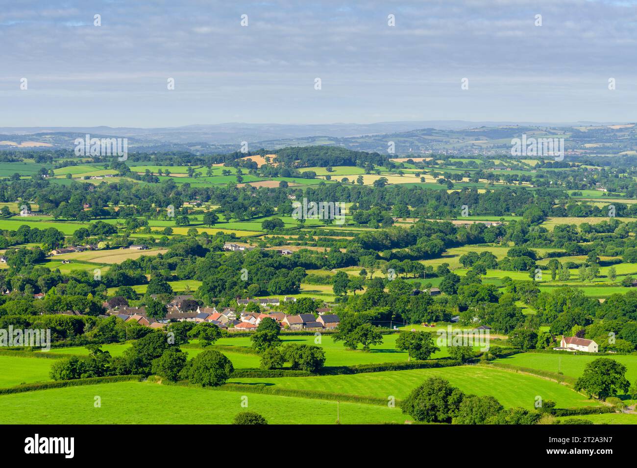 The village of Culmstock in the Culm Valley from Culmstock Beacon in ...