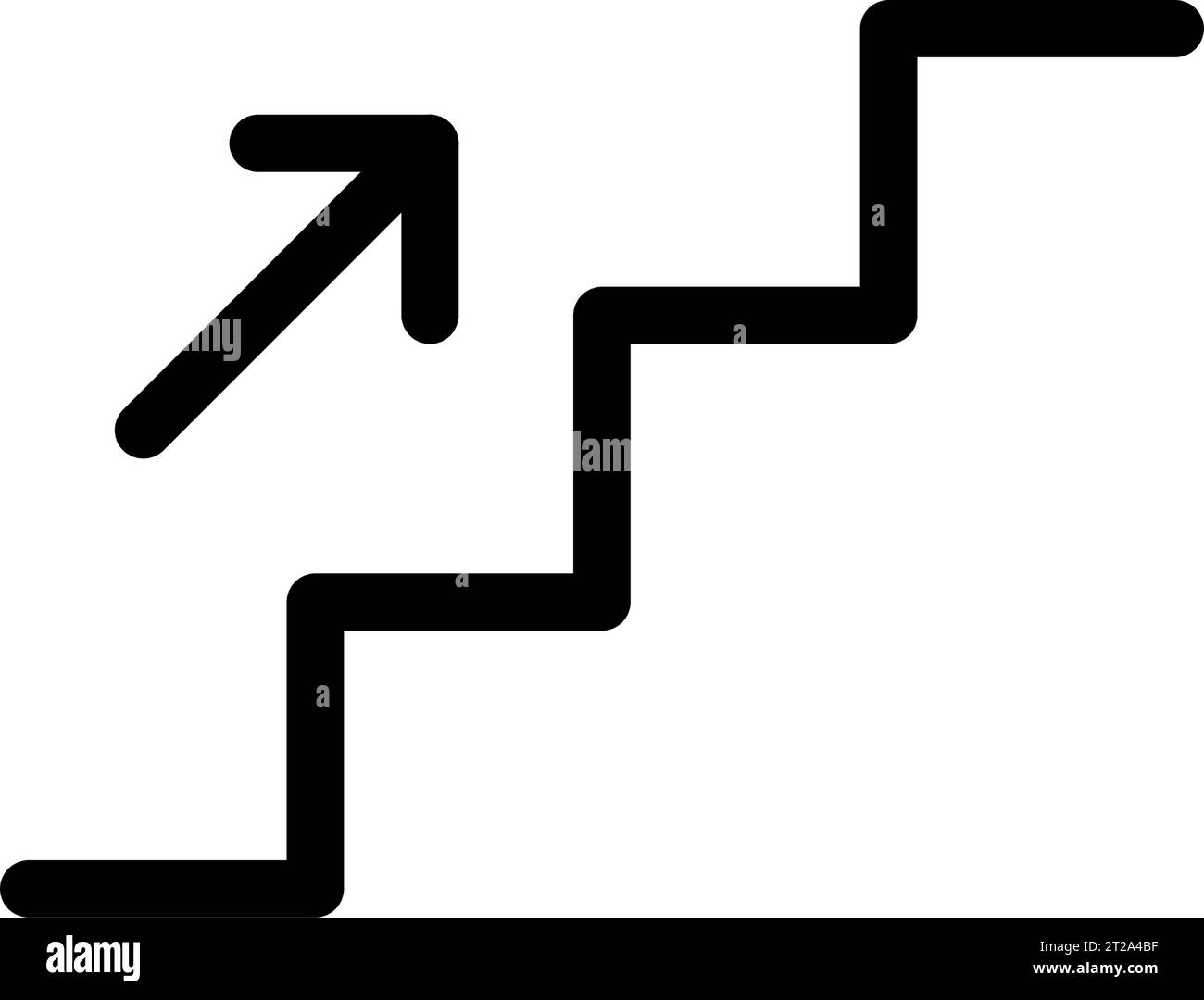 Stairs up icon with arrow. Stairway direction sign. Up stair symbol ...