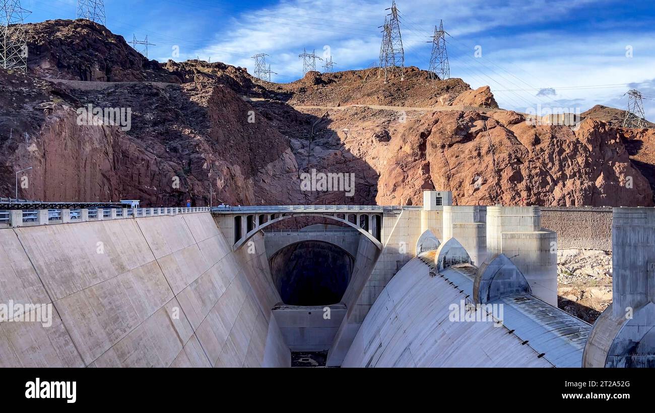 Turbine of the hydro-generators of the Hoover Dam, on the Colorado ...