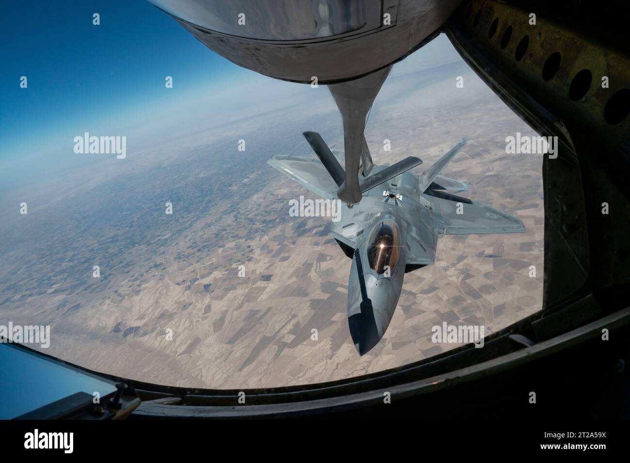 Area of Control, Syria. 27 June, 2023. A U.S. Air Force F-22 Raptor ...