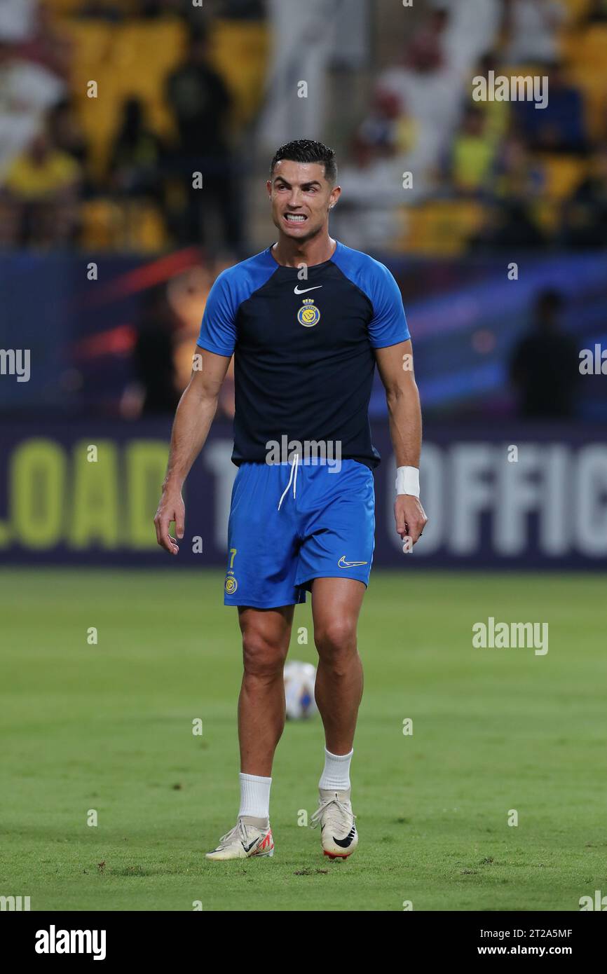 Cristiano Ronaldo of Al Nassr FC in action prior the Al Nassr FC (KSA) vs FC Istiklol (TJK ...