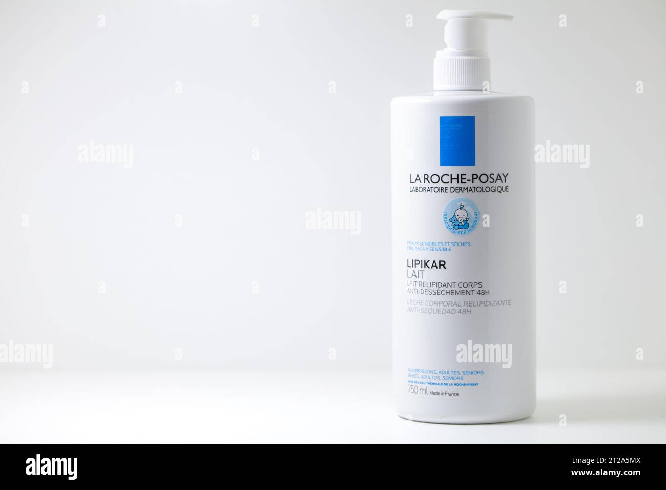 Paris, France - October 18, 2023: La Roche-Posay Body Care Lipikar Lait ...