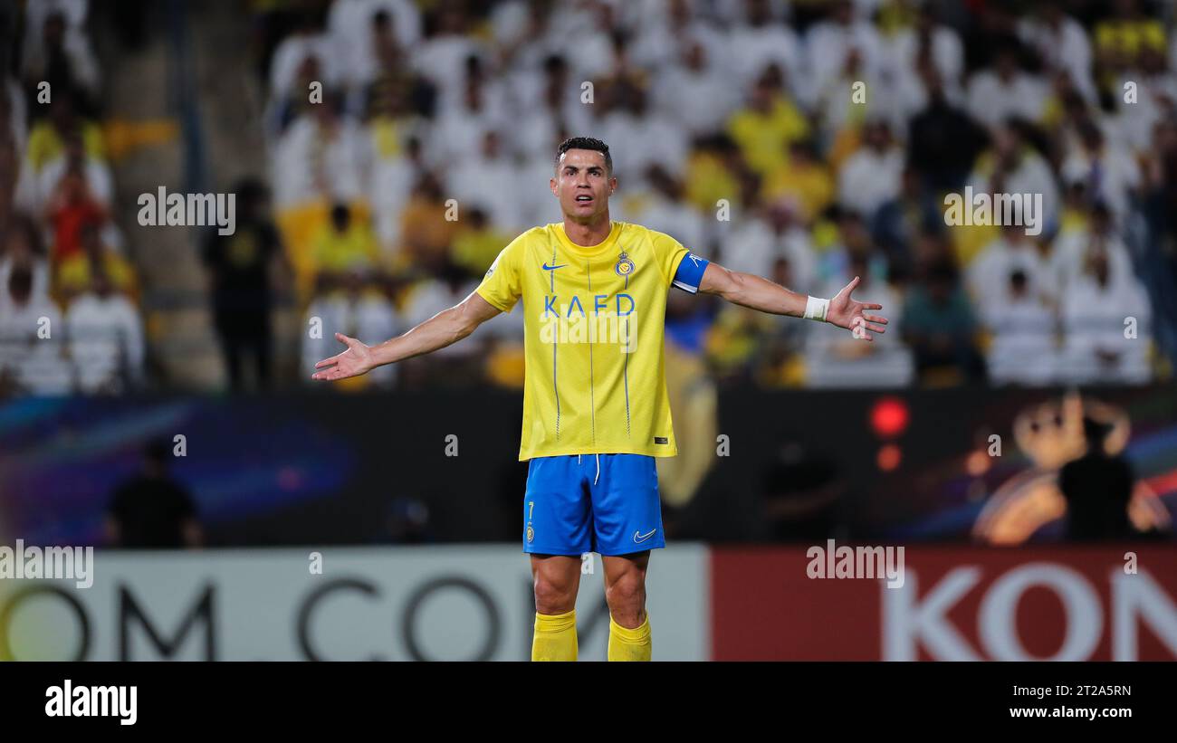 Cristiano Ronaldo of Al Nassr FC in action during the Al Nassr FC (KSA) vs FC Istiklol (TJK ...