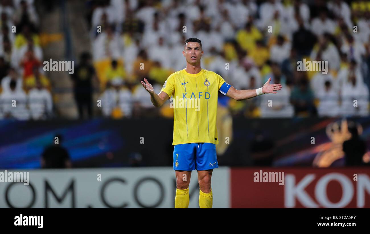 Cristiano Ronaldo of Al Nassr FC in action during the Al Nassr FC (KSA) vs FC Istiklol (TJK ...