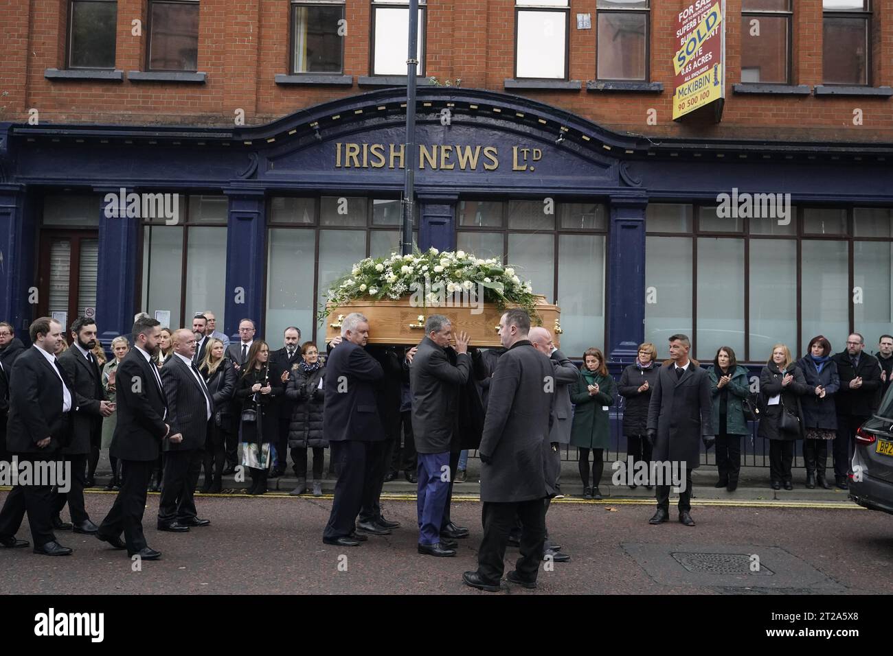 The coffin of Olympic medallist boxer and press photographer Hugh ...