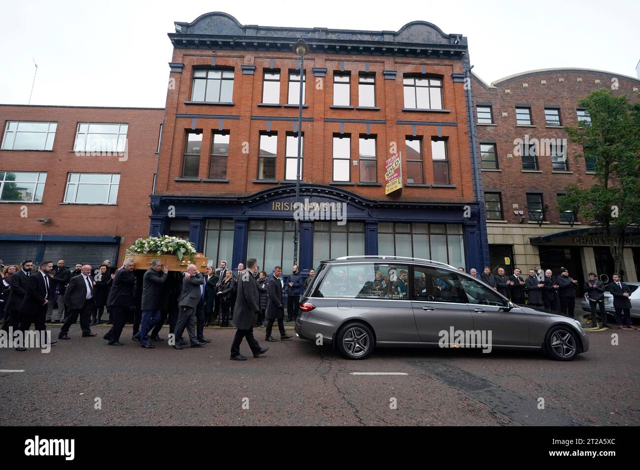 The coffin of Olympic medallist boxer and press photographer Hugh ...
