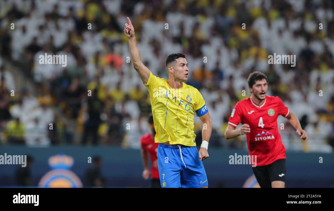 Cristiano Ronaldo of Al Nassr FC in action during the Al Nassr FC (KSA) vs FC Istiklol (TJK ...