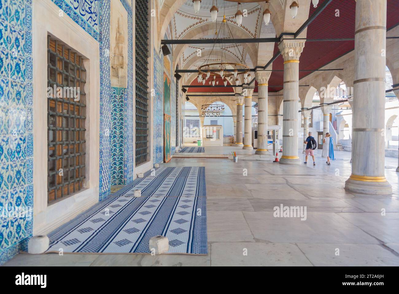 Istanbul, Turkey, The interior architecture of Rüstem Pasha Mosque ...