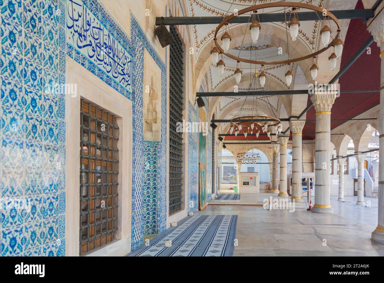 Istanbul, Turkey, The interior architecture of Rüstem Pasha Mosque ...