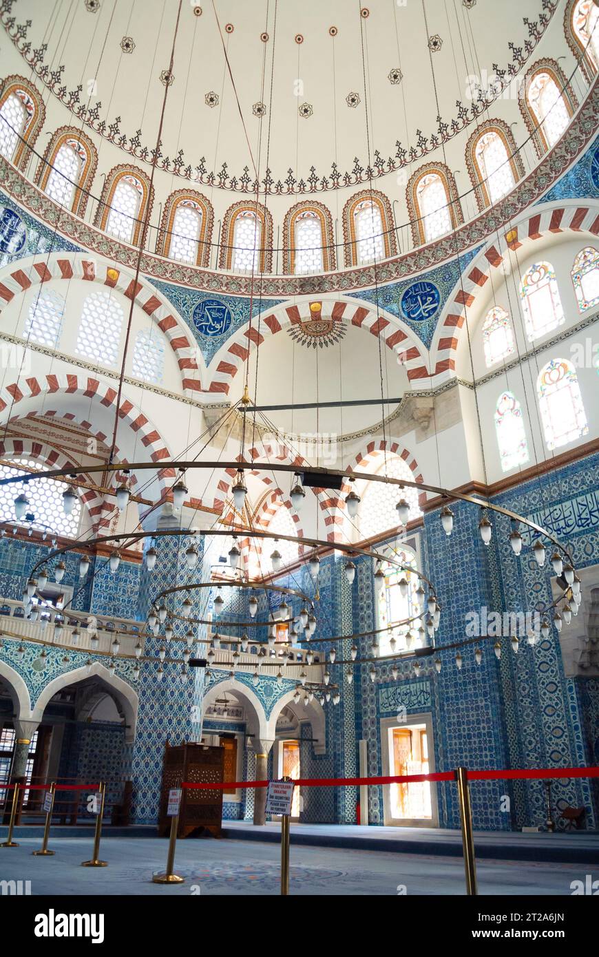 Istanbul, Turkey, The interior architecture of Rüstem Pasha Mosque ...