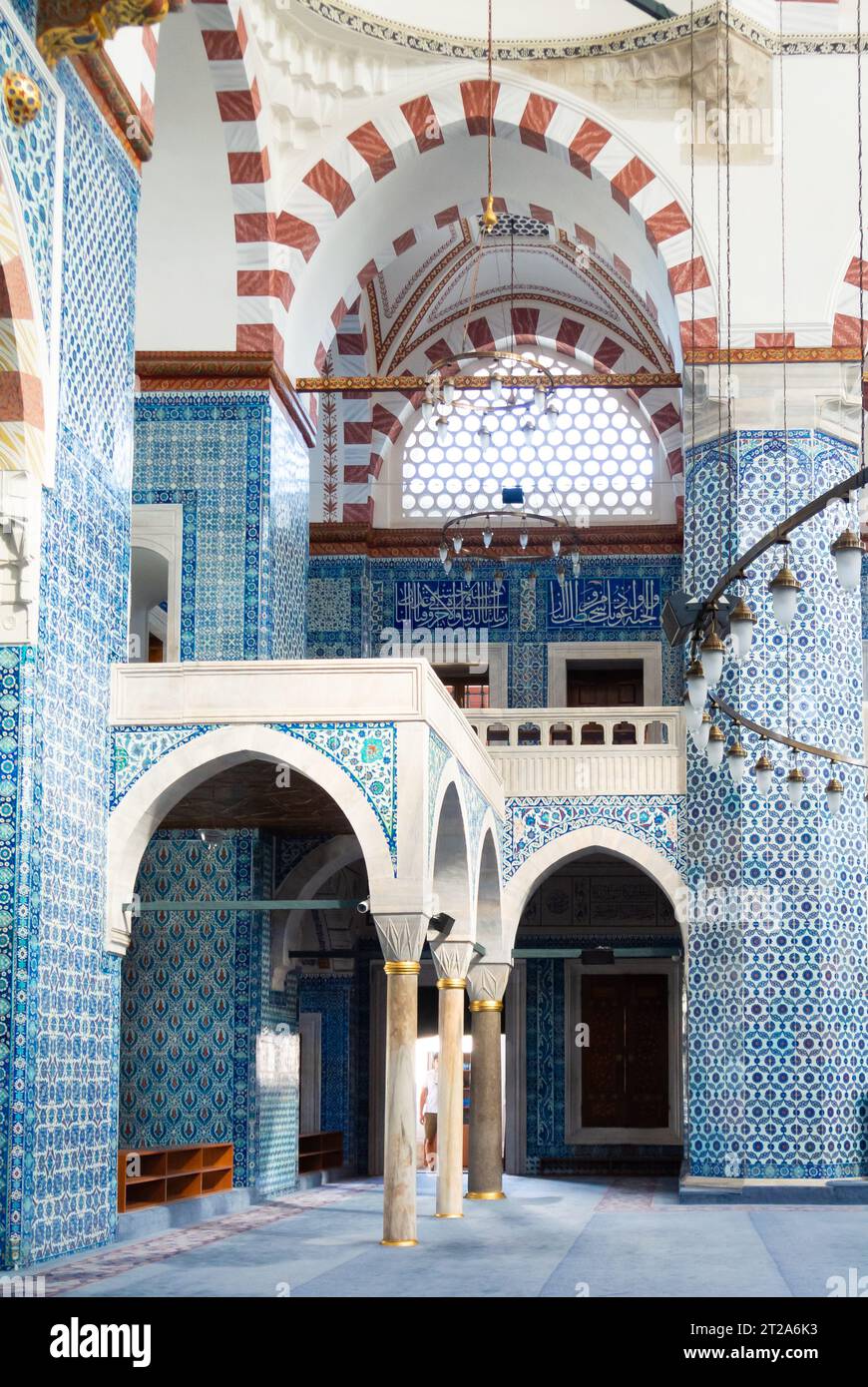 Istanbul, Turkey, The interior architecture of Rüstem Pasha Mosque ...