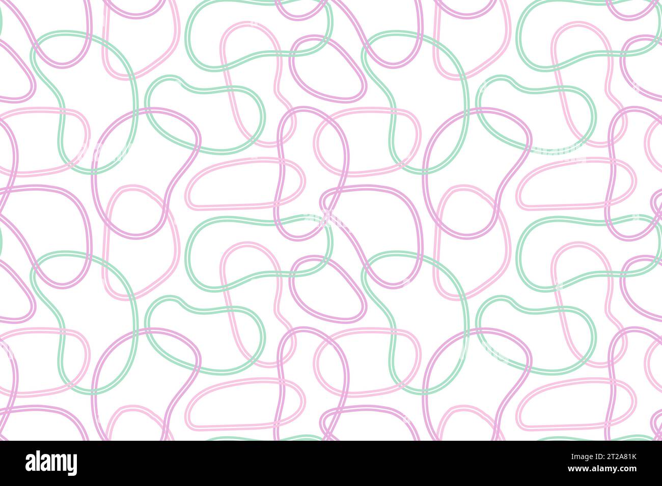 Naive cute squiggle seamless pattern. Creative pink and green abstract ...