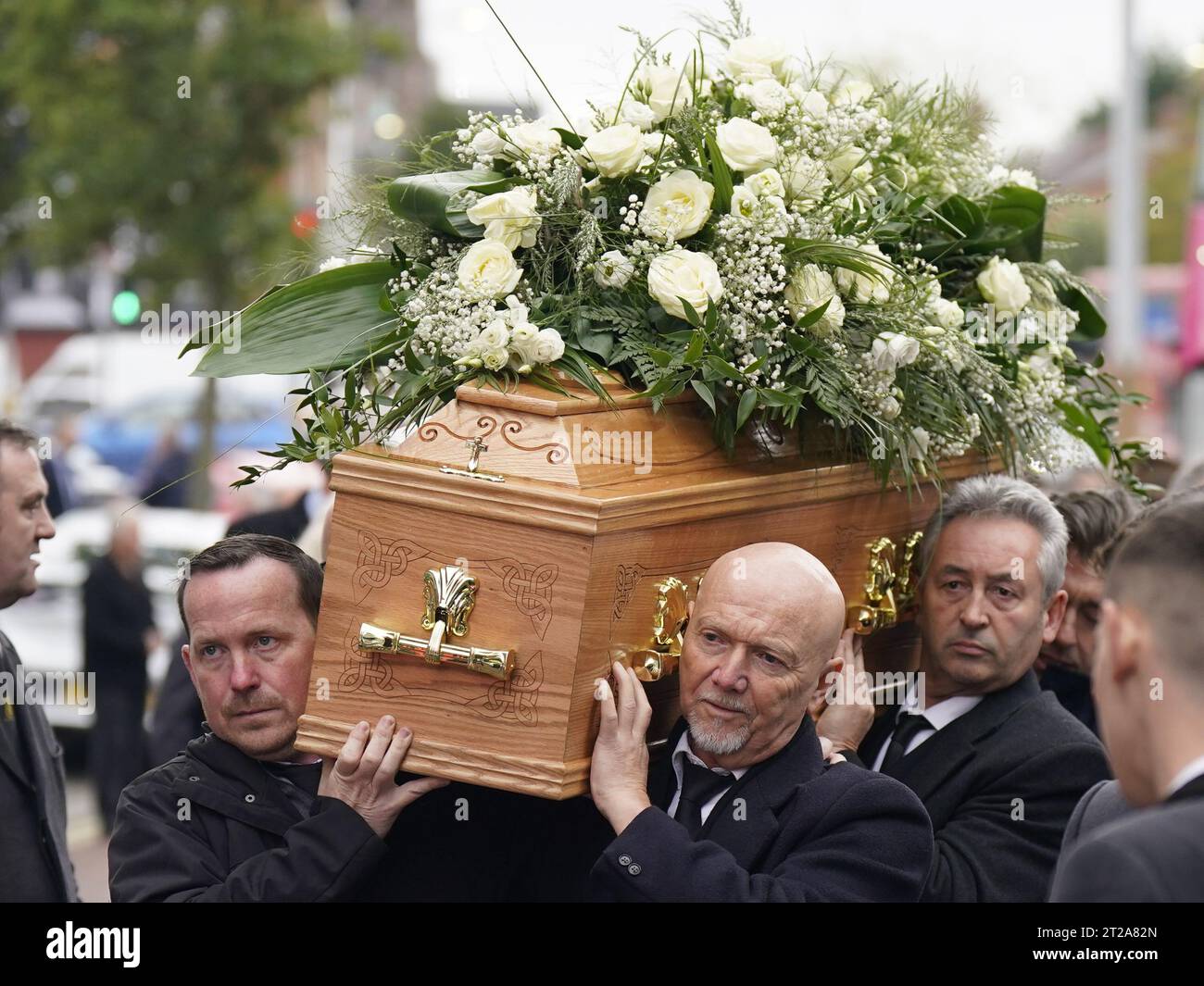 The coffin of Olympic medallist boxer and press photographer Hugh ...