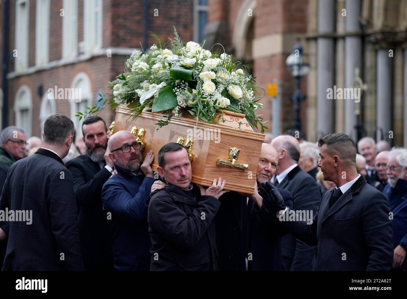The coffin of Olympic medallist boxer and press photographer Hugh ...