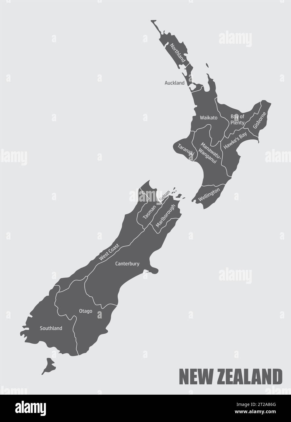 New zealand administrative map hi-res stock photography and images - Alamy