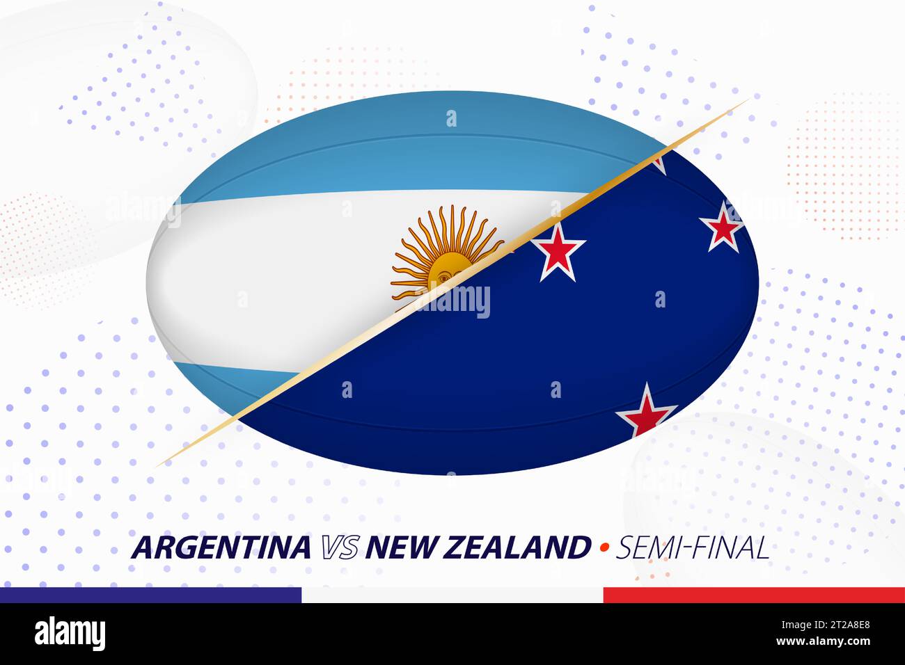 Rugby semi-final match between Argentina and New Zealand, concept for ...