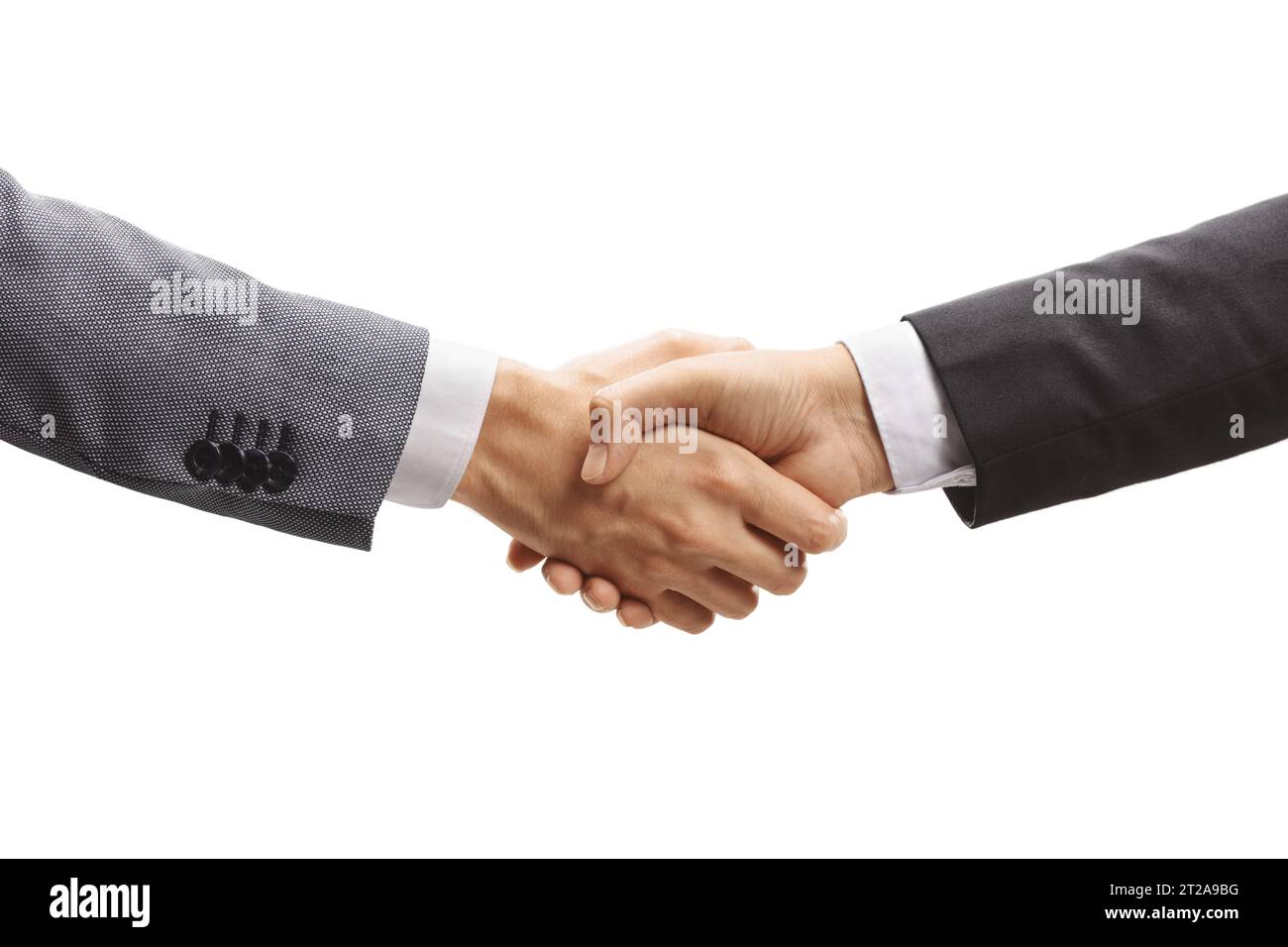 Businessmen shaking hands isolated on white background Stock Photo - Alamy