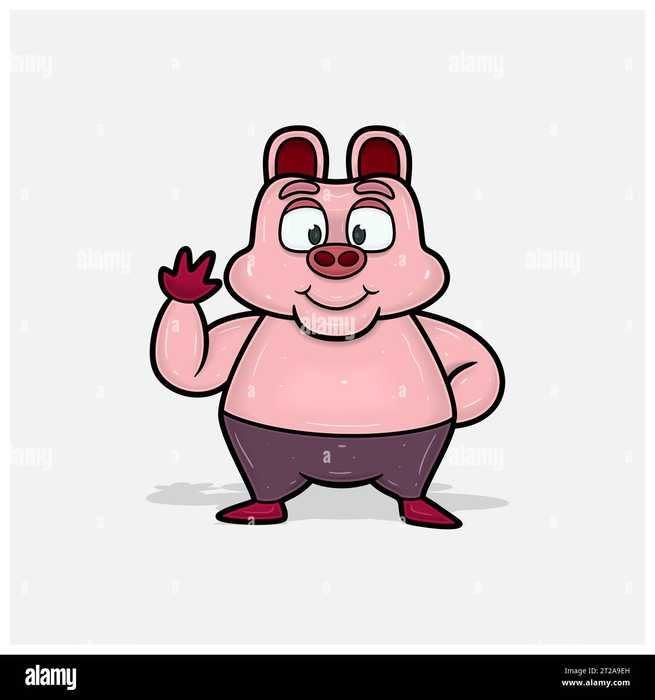 Pig Character Cartoon With Say Hello and Smile. Vectors and ...