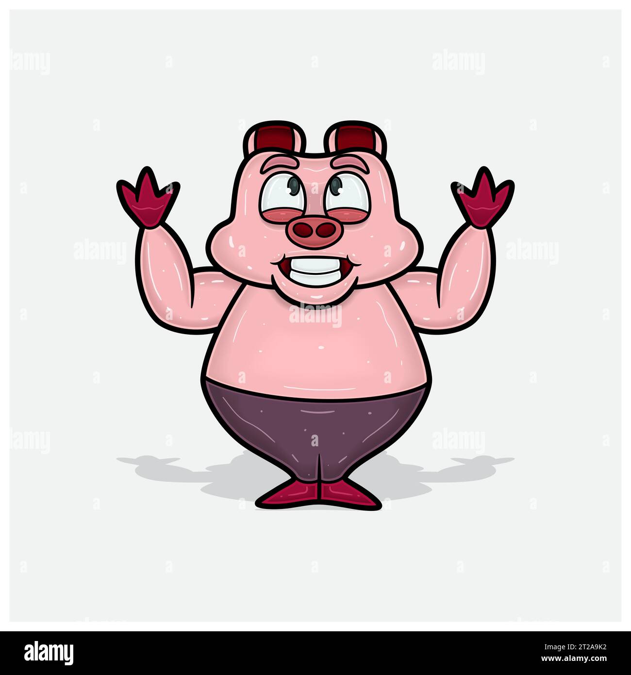 Pig Character Cartoon With Looking Up. Vectors and Illustrations Stock ...
