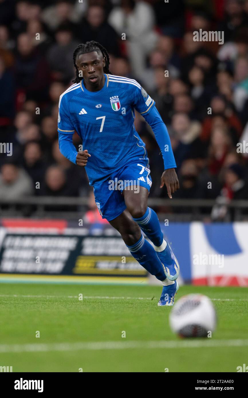 London, England. 17/10/2023, Moise Kean (Italy) during the UEFA ...