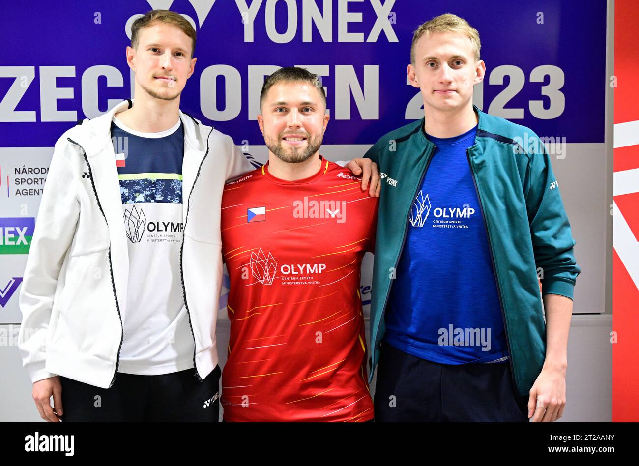 Prague, Czech Republic. 18th Oct, 2023. L-R Czech badminton players Jan ...