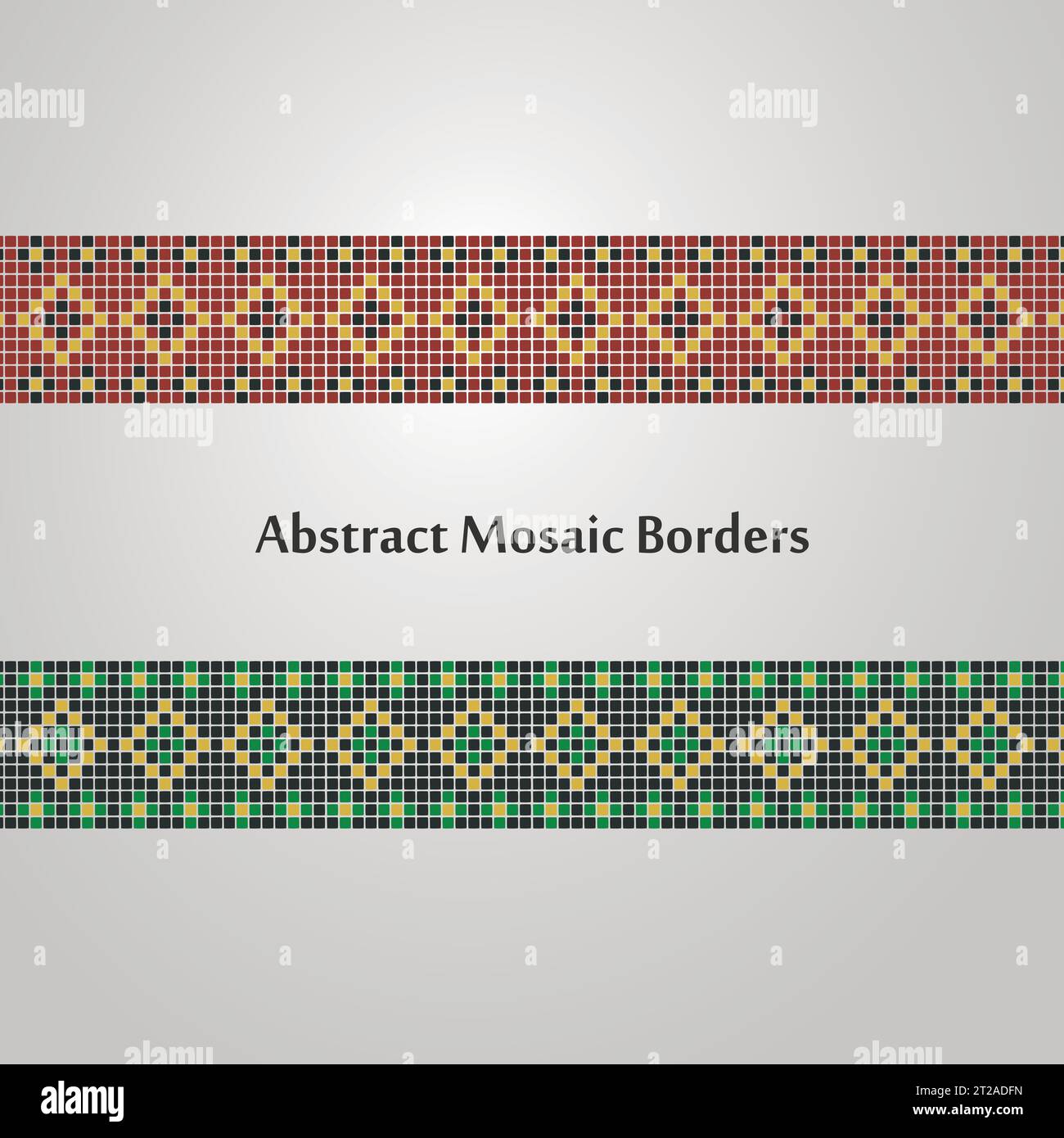Abstract Colorful Mosaic Border Designs Different Decoration Elements ...