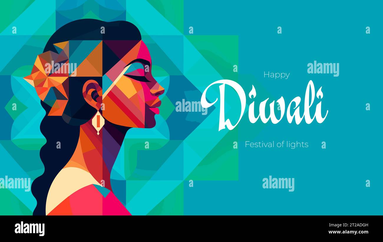 Indian holiday Happy Diwali horizontal banner. Deepavali India festival ...