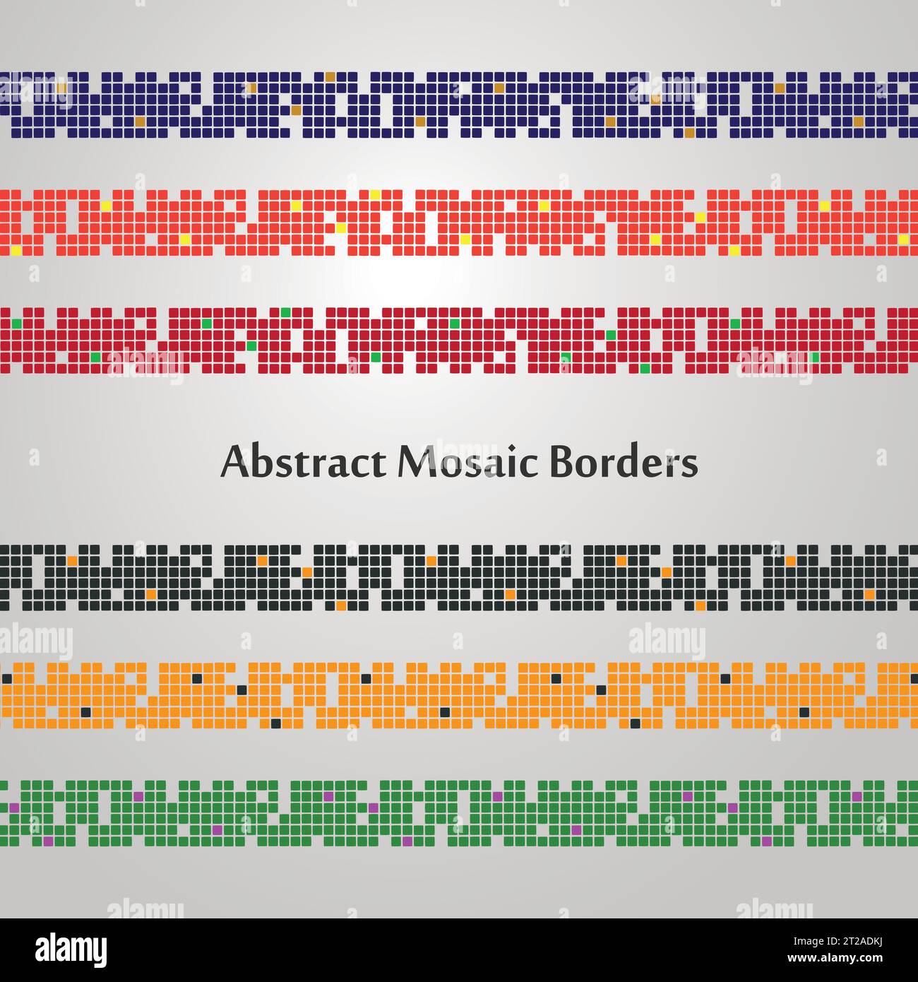 Abstract Colorful Mosaic Border Designs Random Checked Pattern in Six ...