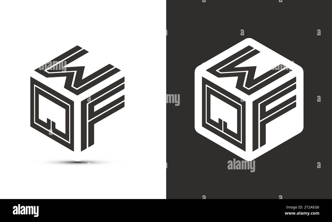 WQF letter logo design with illustrator cube logo, vector logo modern ...
