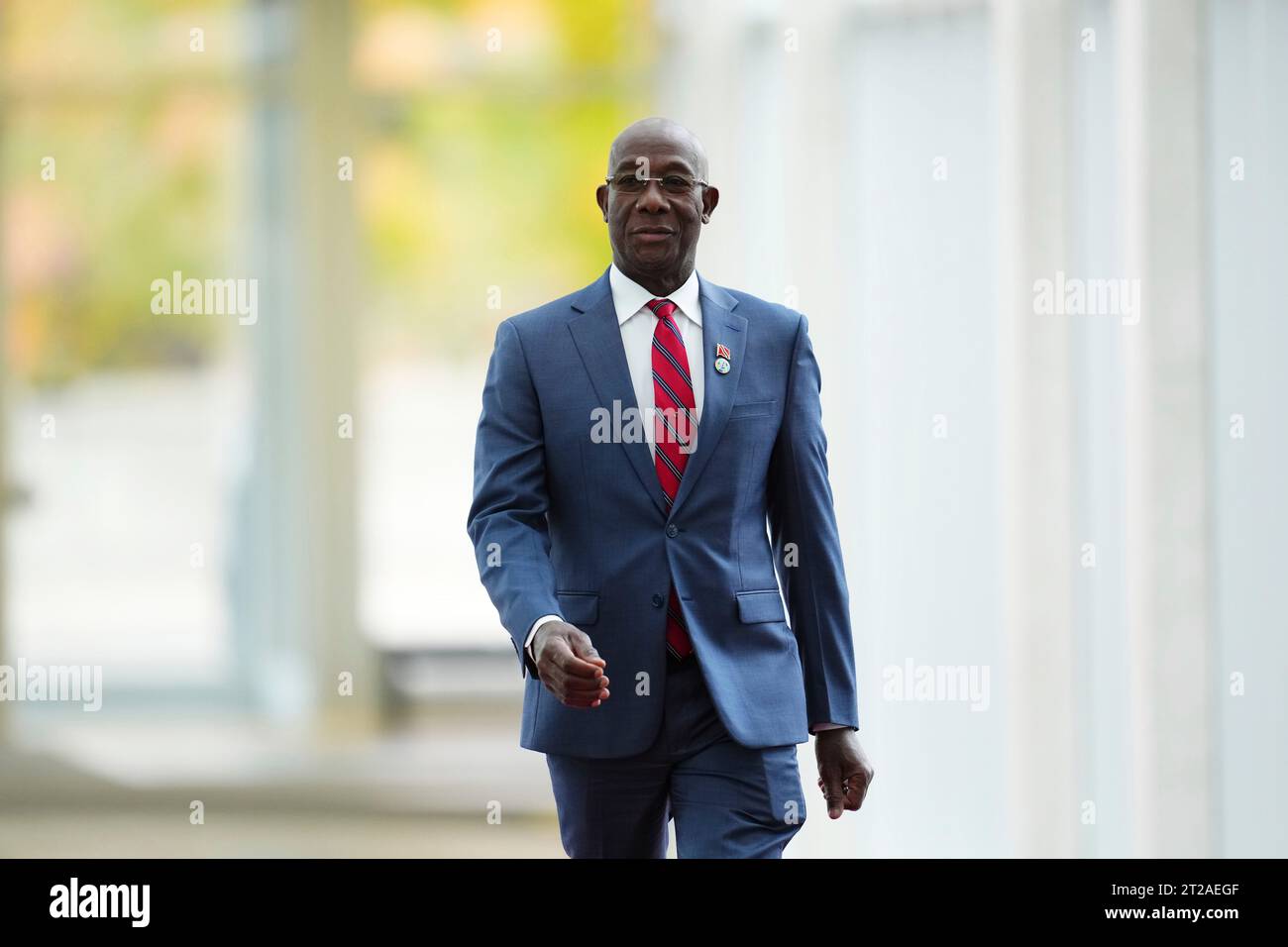 Trinidad and Tobago Prime Minister Keith Rowley arrives at the Canada ...